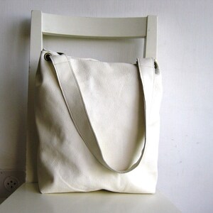 Cream /egg Shell Shoulder Leather Bag - Etsy