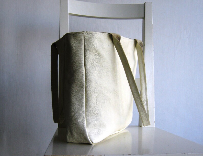 Egg Shell Genuine Leather Tote Shoulder Bag - Etsy