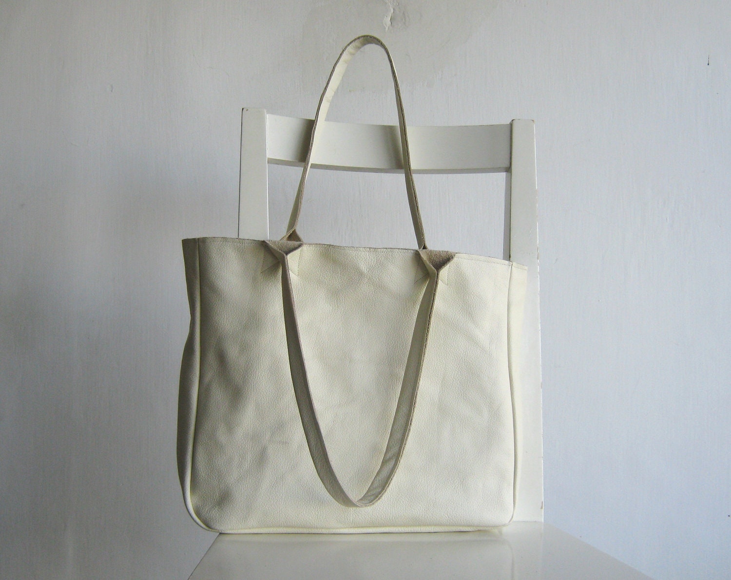 Egg Shell Genuine Leather Tote Shoulder Bag - Etsy
