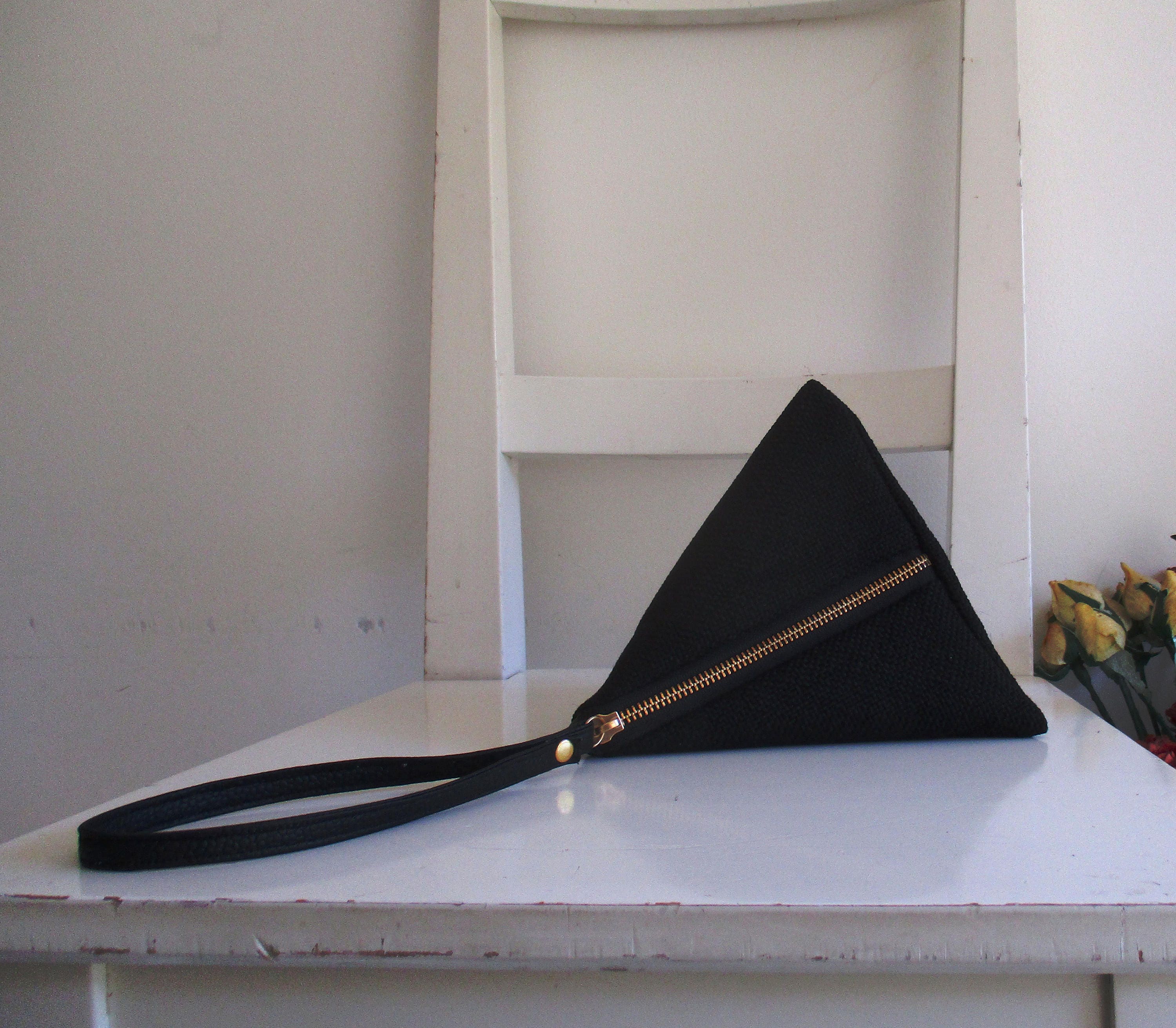 Black Pyramid Handbag / Clutch / Pouch / Pocket | Etsy