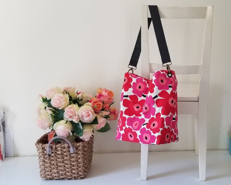 Marimekko Unikko red Poppies Hobo | Etsy