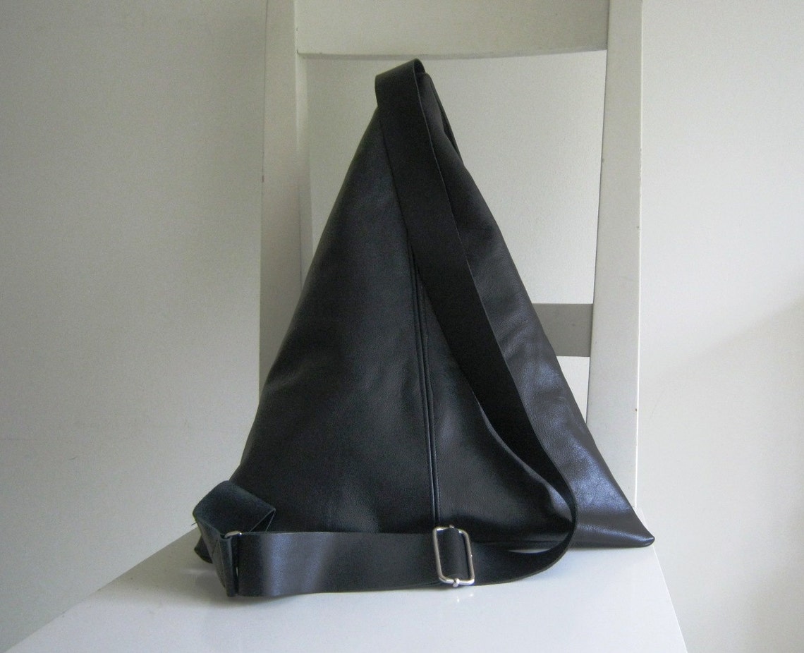 Black Leather Over the Shoulder Purse | Etsy