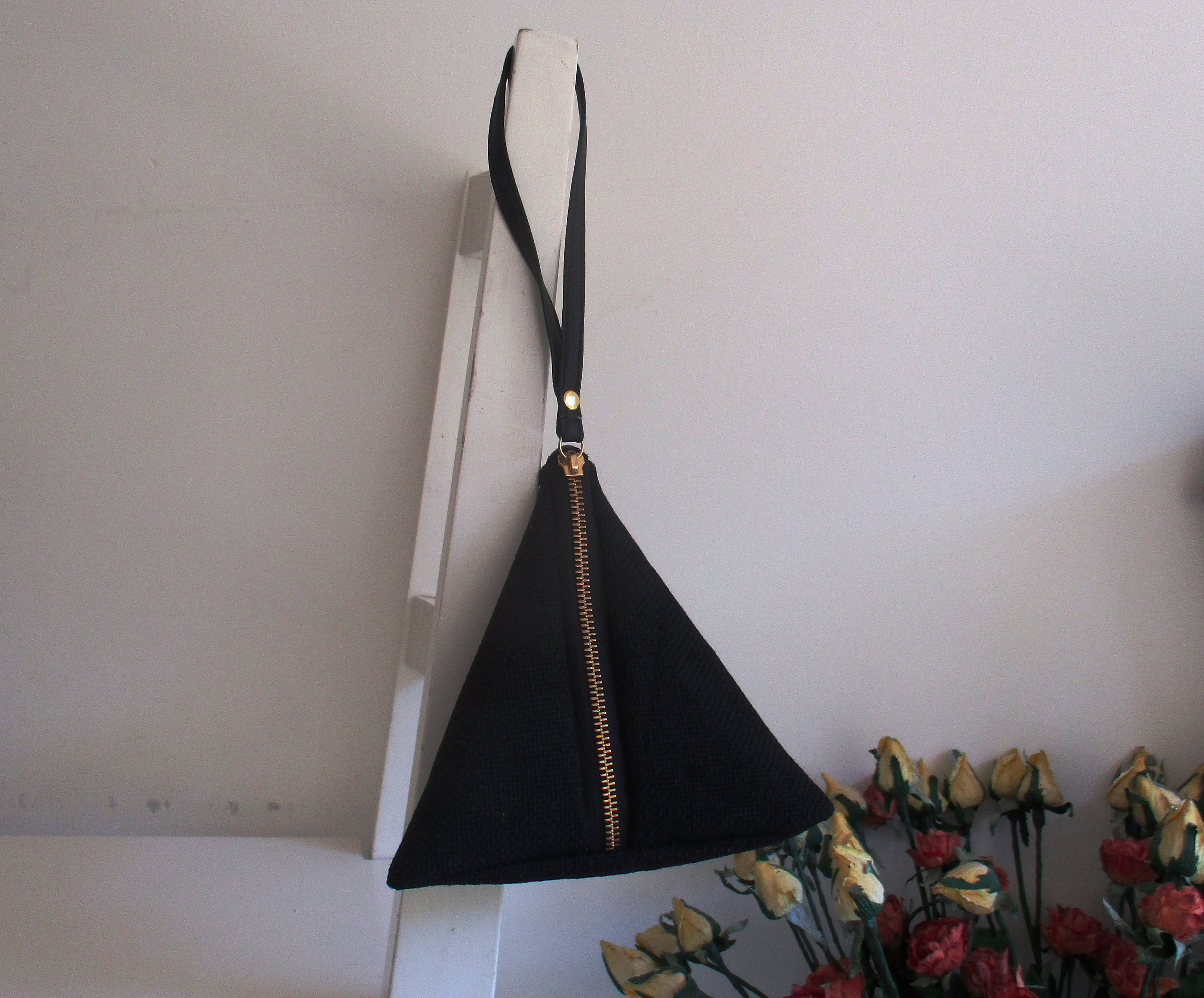 Black Pyramid Handbag / Clutch / Pouch / Pocket | Etsy