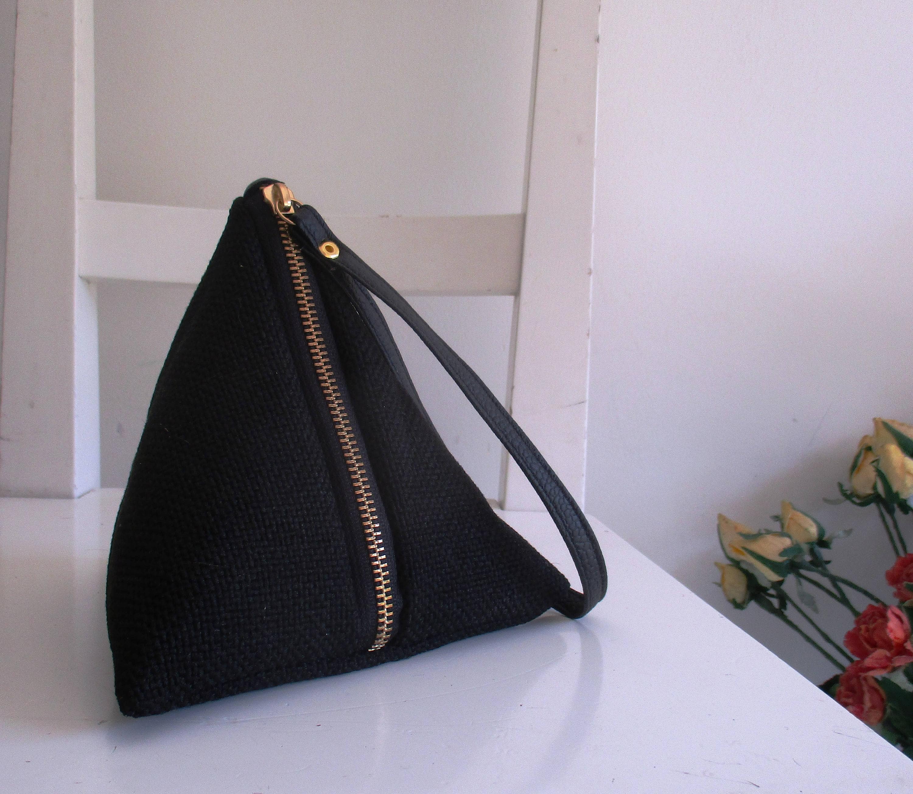 Black Pyramid Handbag / Clutch / Pouch / Pocket | Etsy