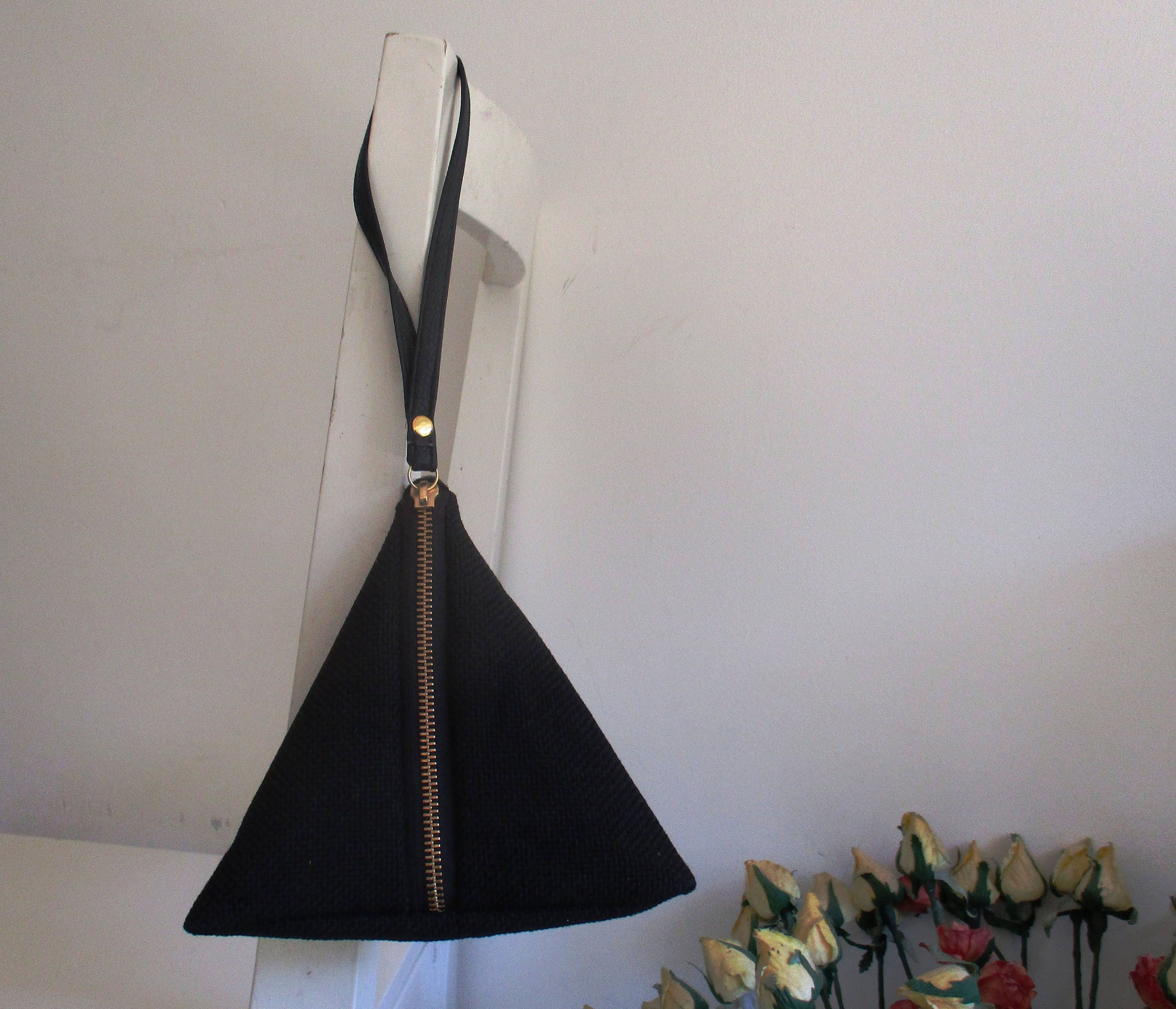 Black Pyramid Handbag / Clutch / Pouch / Pocket | Etsy