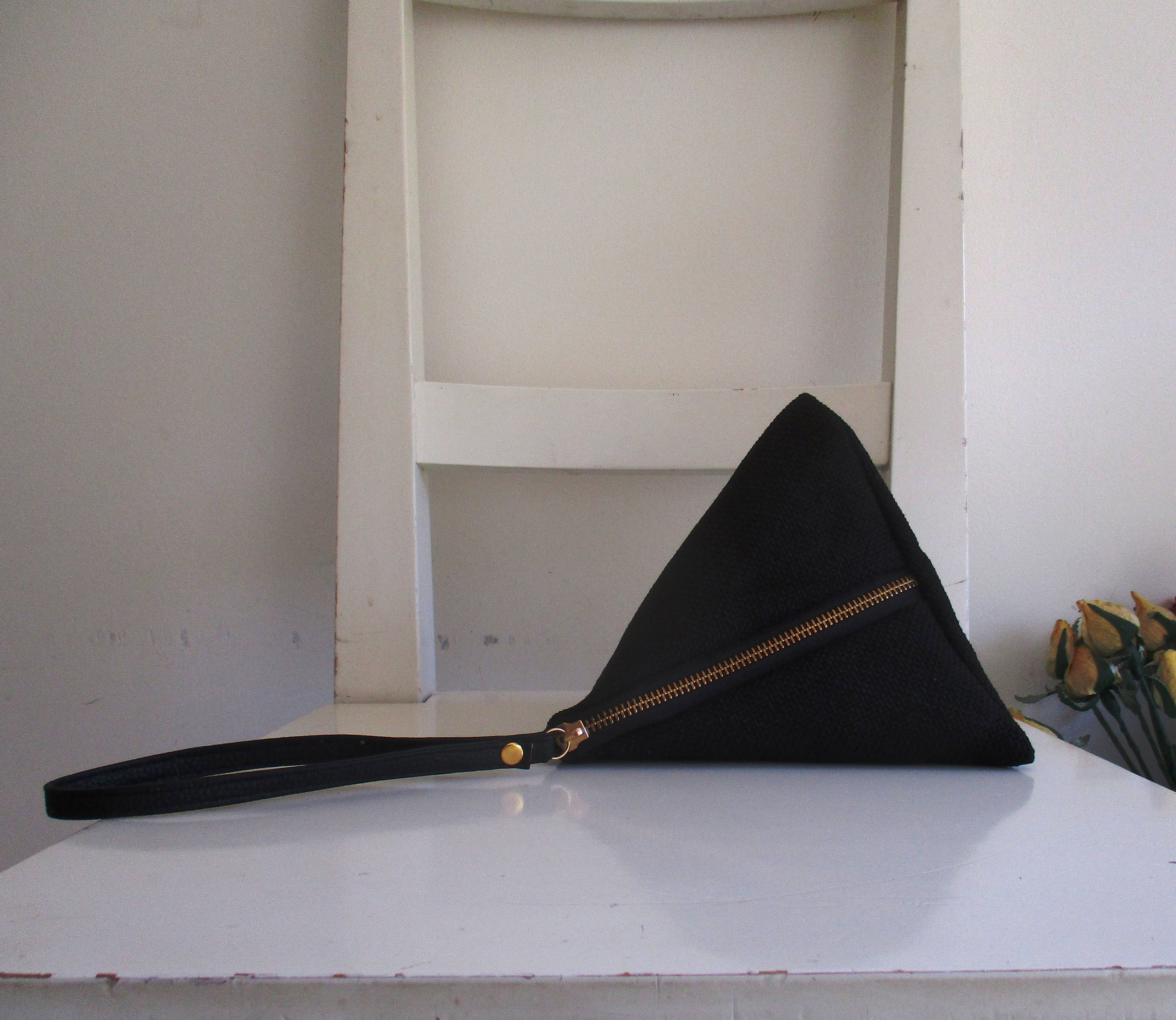 Black Pyramid Handbag / Clutch / Pouch / Pocket | Etsy