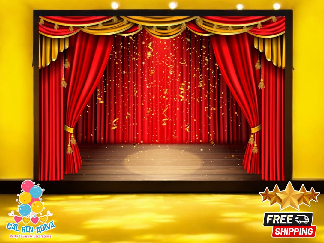 Red Carpet Stage Backdrop | Movie-themed Birthday Party Banner | Cinema ...