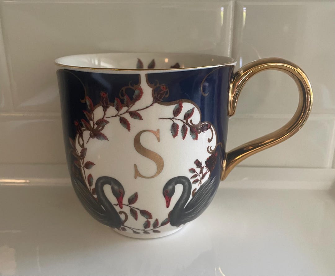 Anthropologie Lou Rota Design Alphabet "s" With a Pair of Swans Mainly ...