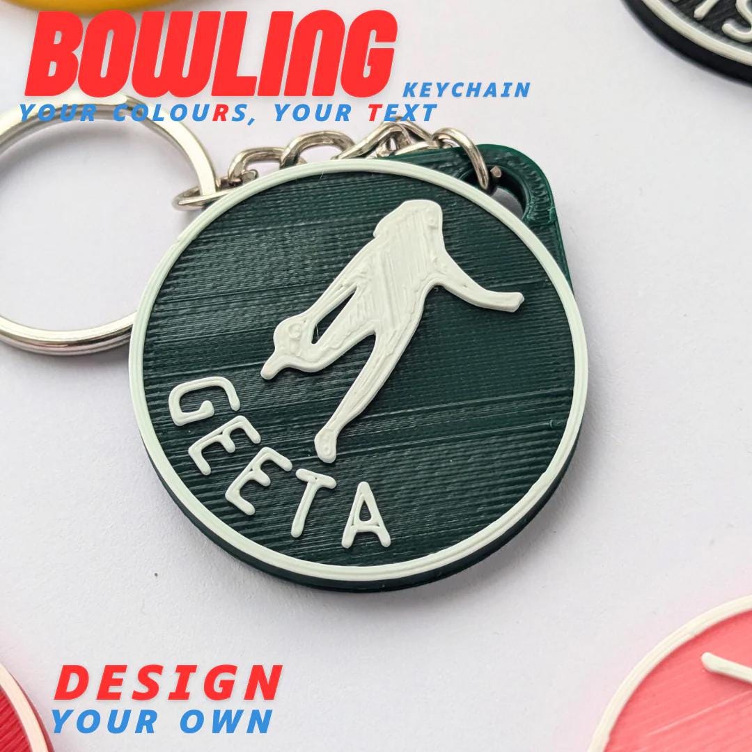 Personalized 3D Printed Bowling Keychain: Custom Bowler Bag Tag - Etsy