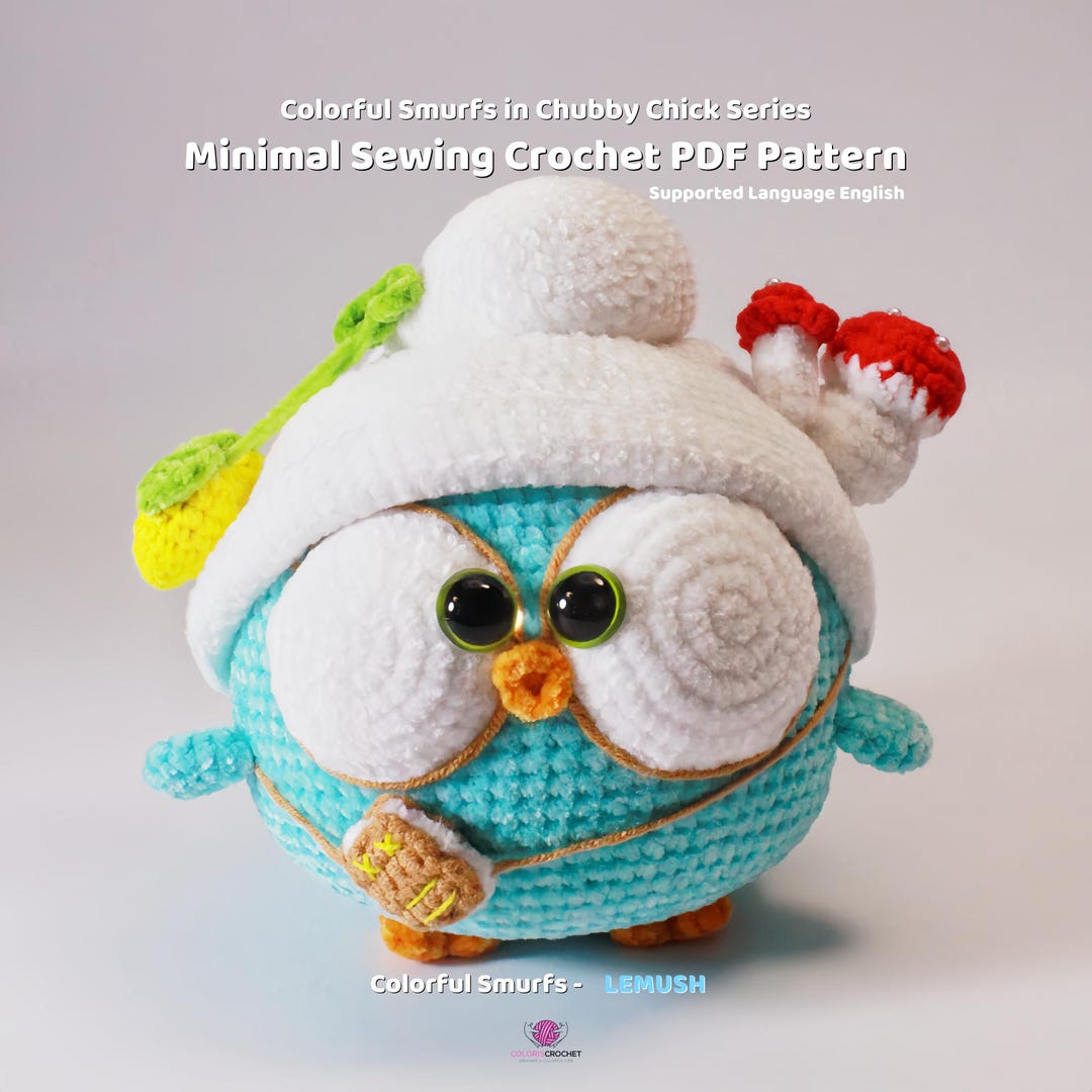 Smurf Chicken Crochet Pattern: Low Sew Chick Amigurumi (PDF Pattern) - Etsy