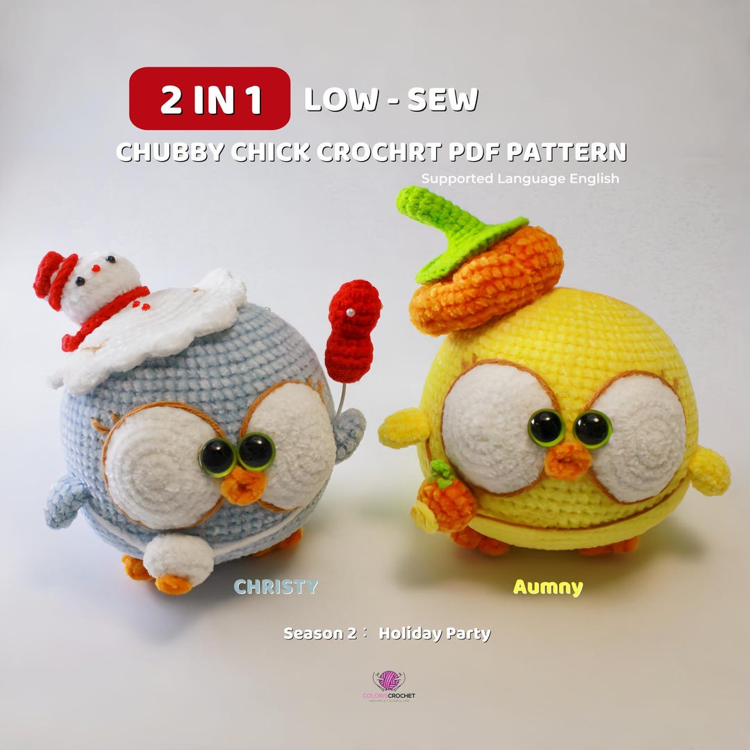 Chubby Chicks 2in1 Crochet Pattern Set Holiday Party Collection ...