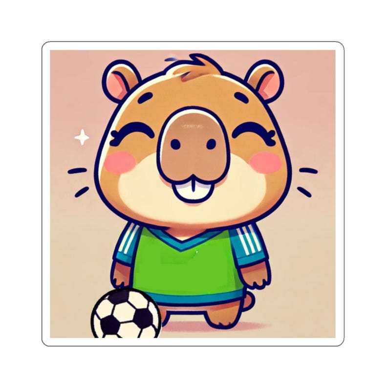 Let's Play Kawaii Capybara Sticker, Soccer Decal - Etsy