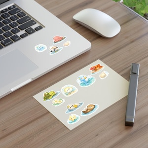 Kawaii Ocean Animals Sticker Sheet | Watercolor Sea Life Vinyl Decals ...