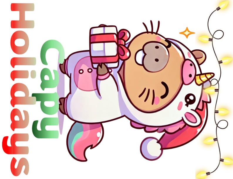 Downloadable and Printable Capybara Holiday Notecard - Etsy