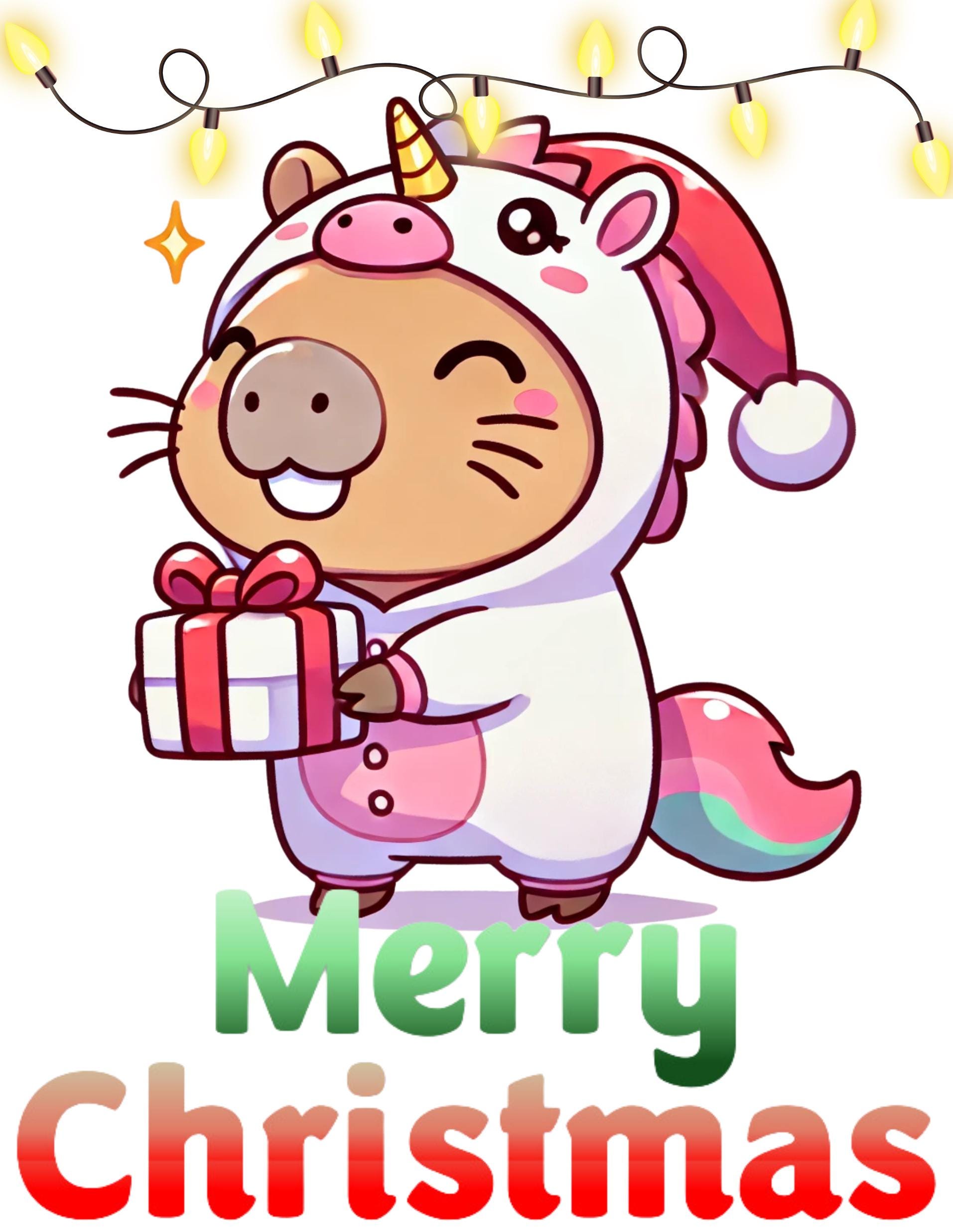 Downloadable and Printable Capybara Holiday Notecard - Etsy