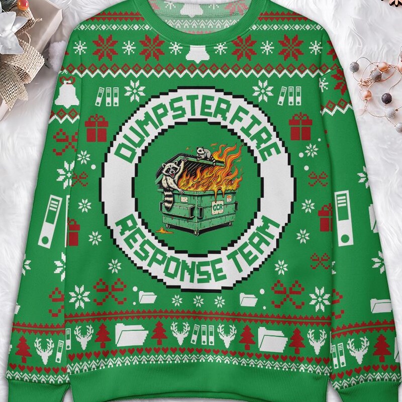 Raccoon Dumpster Fire Sweater - Etsy