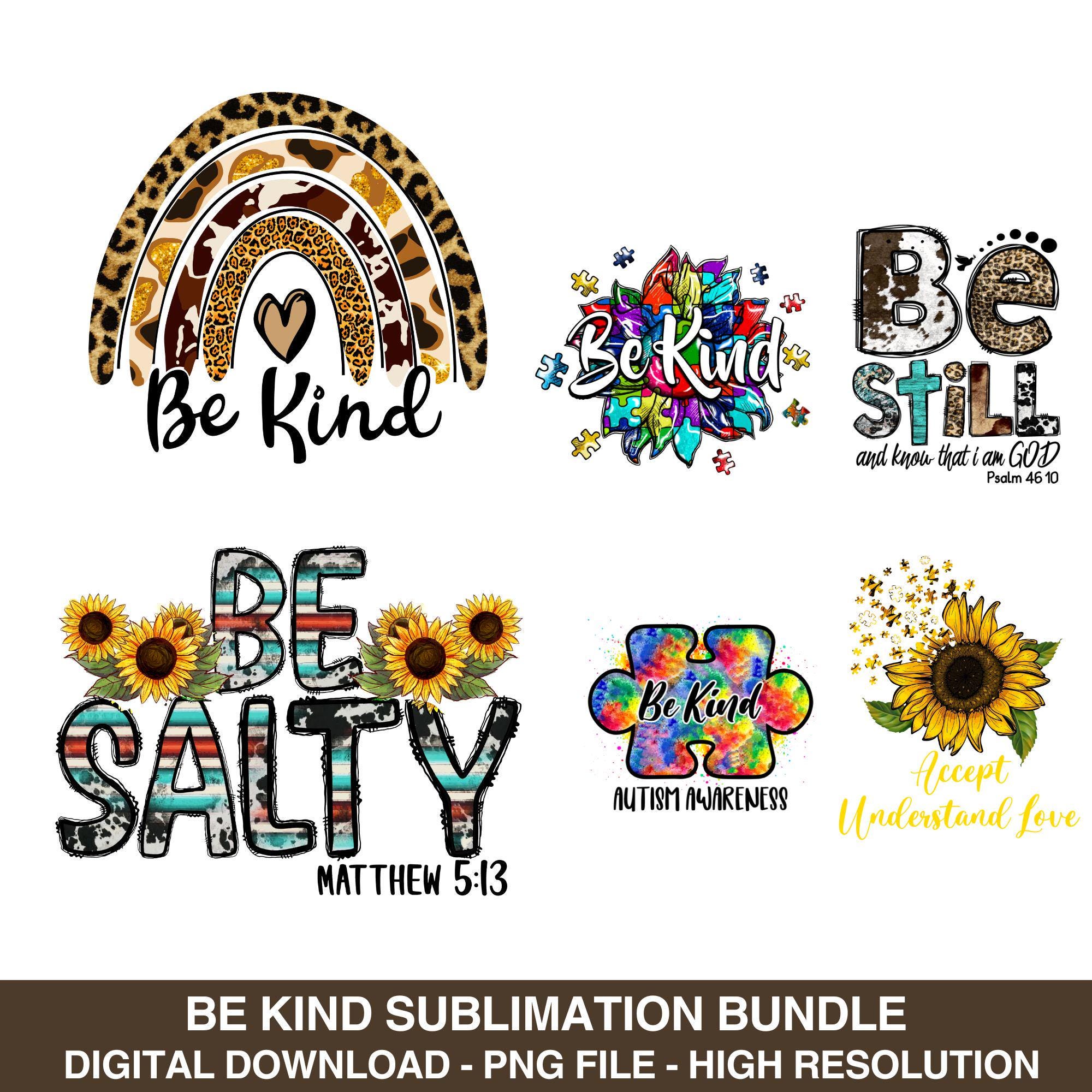 Be Kind Png Bundle, Kindness Bundle Png, Christian Png, Retro Be Kind ...