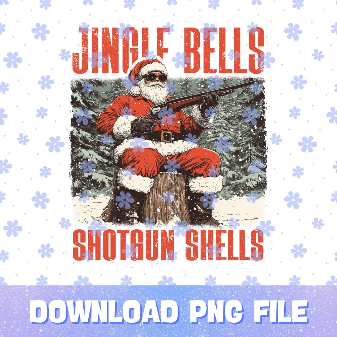 Santa Jingle Bells Shotgun Shells Png, Hunting Christmas Season Png ...