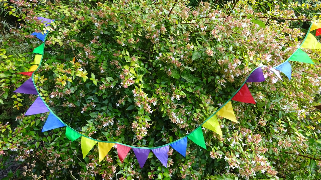Mini Rainbow Bunting/flags , Garden Bunting , Outdoor Living , Rainbow ...