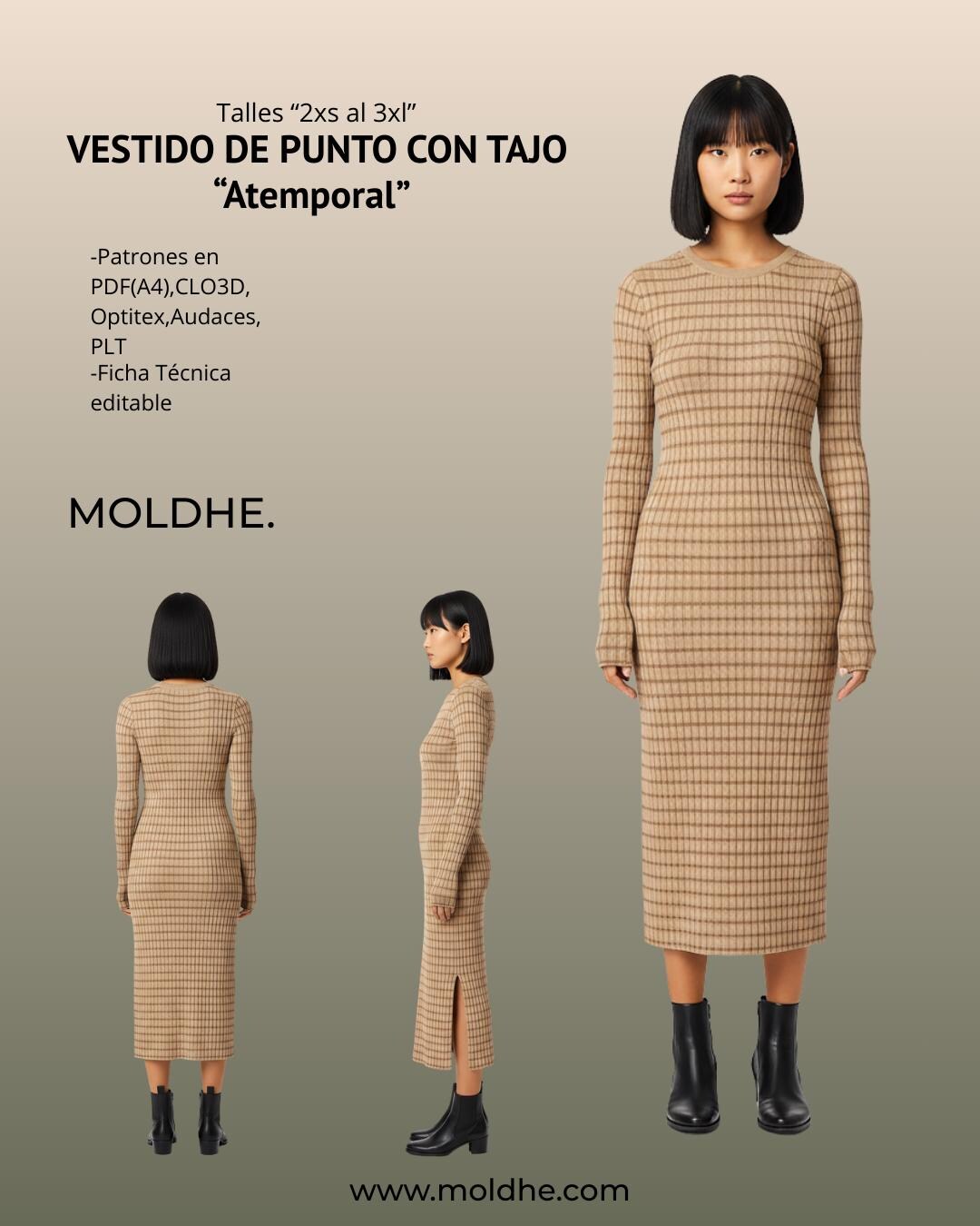 Digital Pattern/mold - Rib/morley Long Dress - Printable in PDF and PLT ...