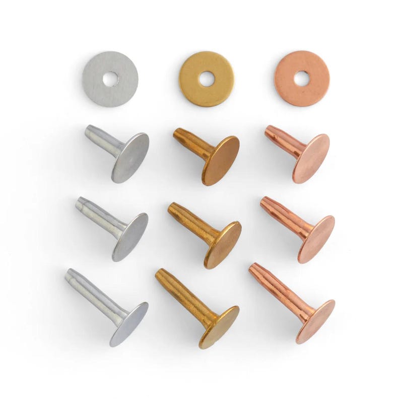 Copper Rivets & Burrs, Leather Copper Rivet Fastener Solid Brass Rivets ...