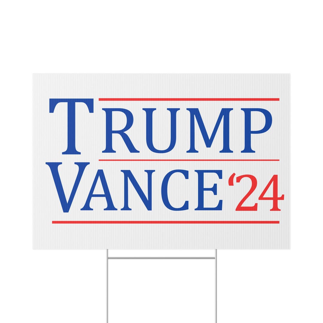 Trump Vance Lawn Sign, Trump Sign, Policital Yard Sign, Donald Trump ...