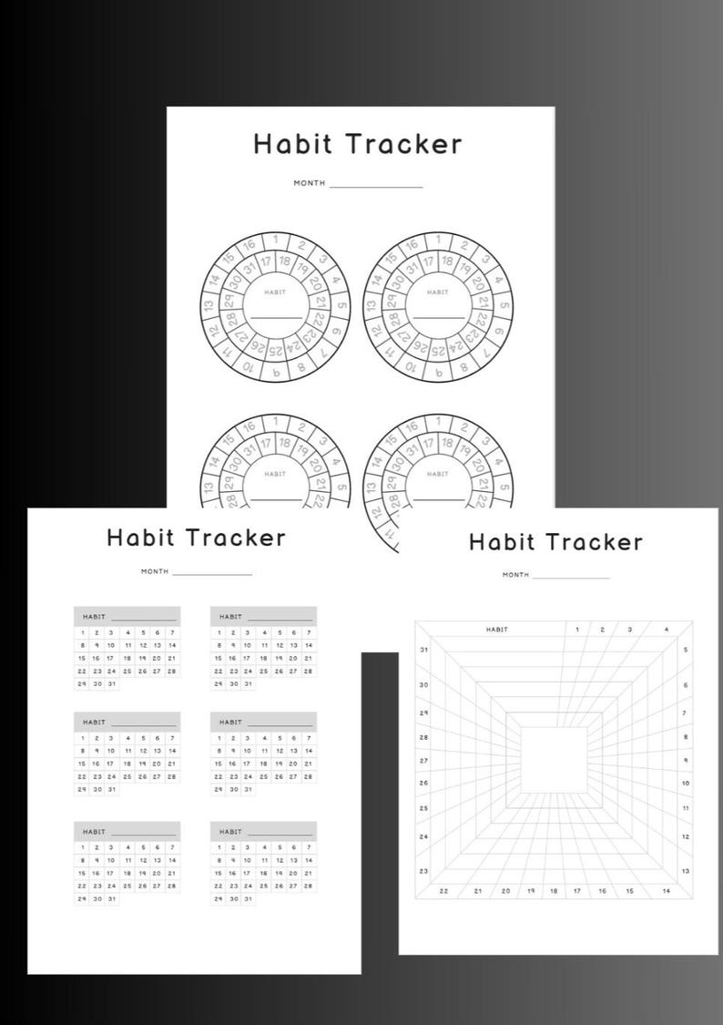 Monthly Habit Tracker - Etsy
