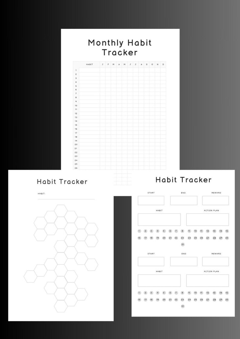 Monthly Habit Tracker - Etsy