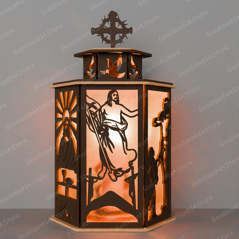 Easter Story Lantern Laser Cut File | the Passion and Resurrection of ...