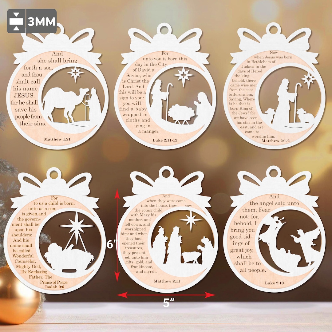 Christian Christmas Ornaments Svg Bundle, Bible Quotes Ornament ...
