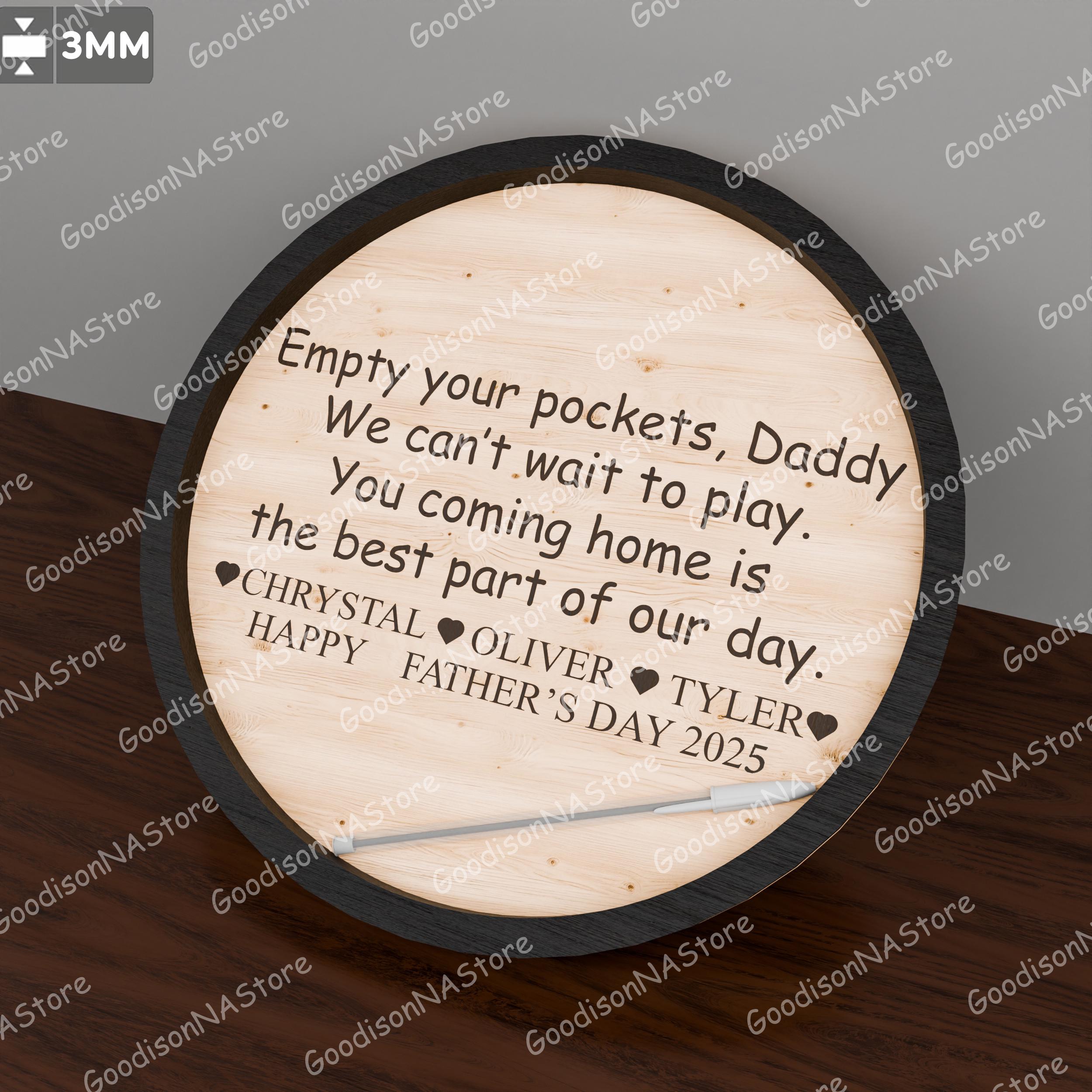 Empty Your Pockets Daddy Sign SVG, Father’s Day Pocket Dump Tray Quote ...