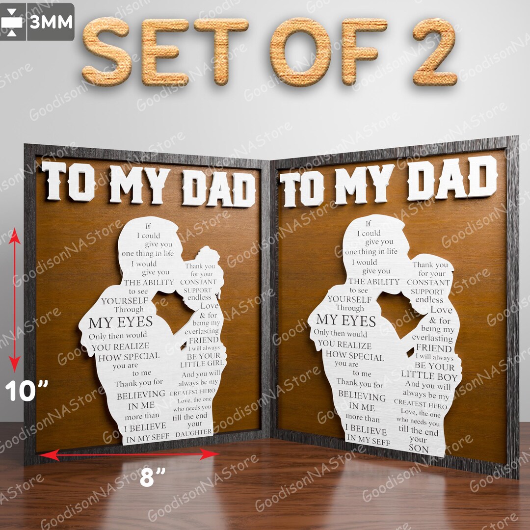 To My Dad Sign From Daughter or Son, Father’s Day Gift With Heartfelt ...