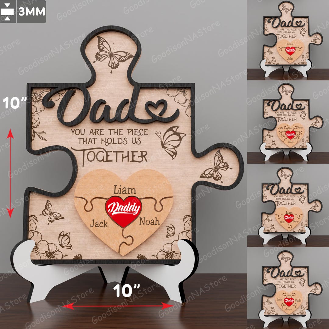 Personalized Dad Piece Sign Laser Cut File| Dad You Are the Piece That ...