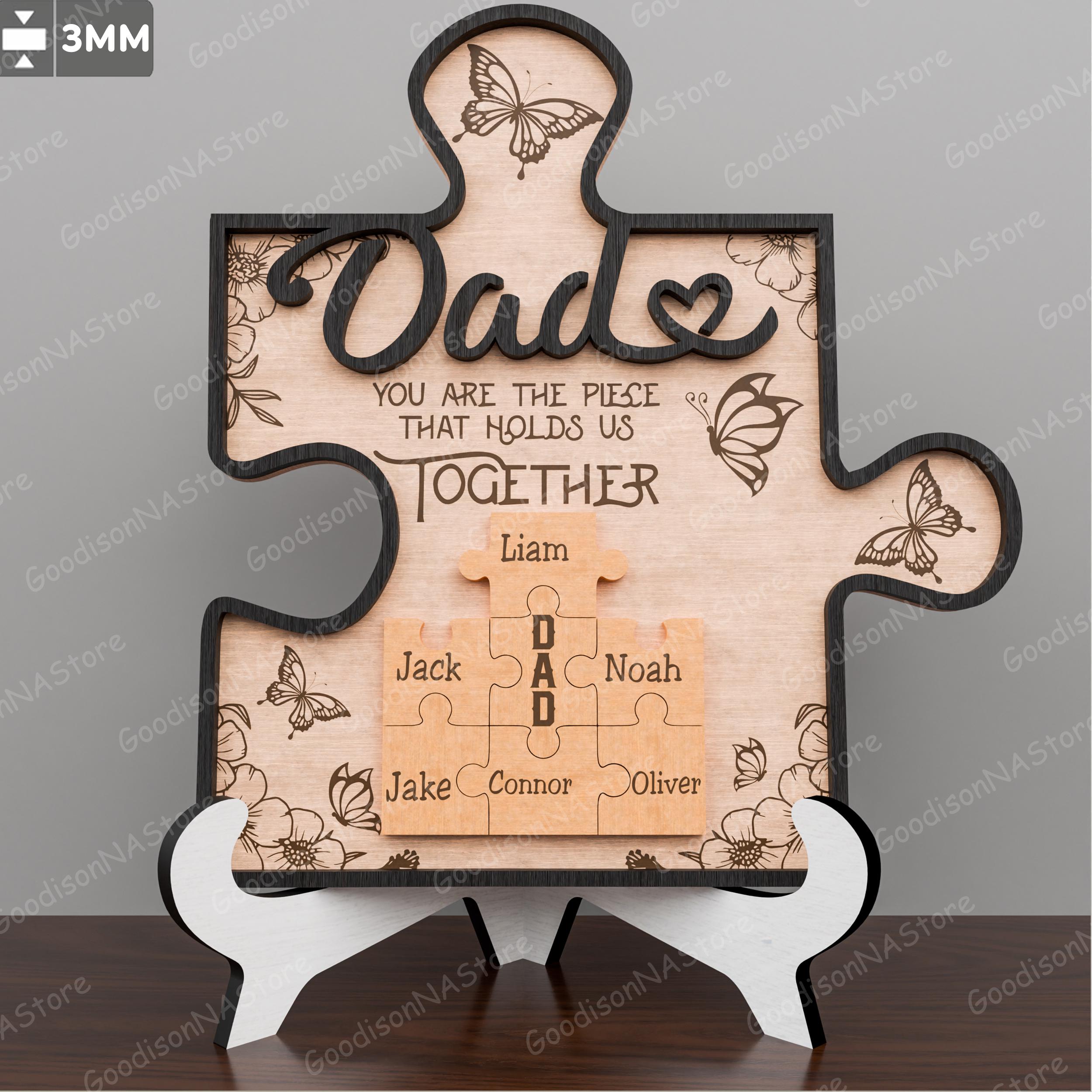 Personalized Father's Day Puzzle Sign Laser Cut File| Dad You Are the ...