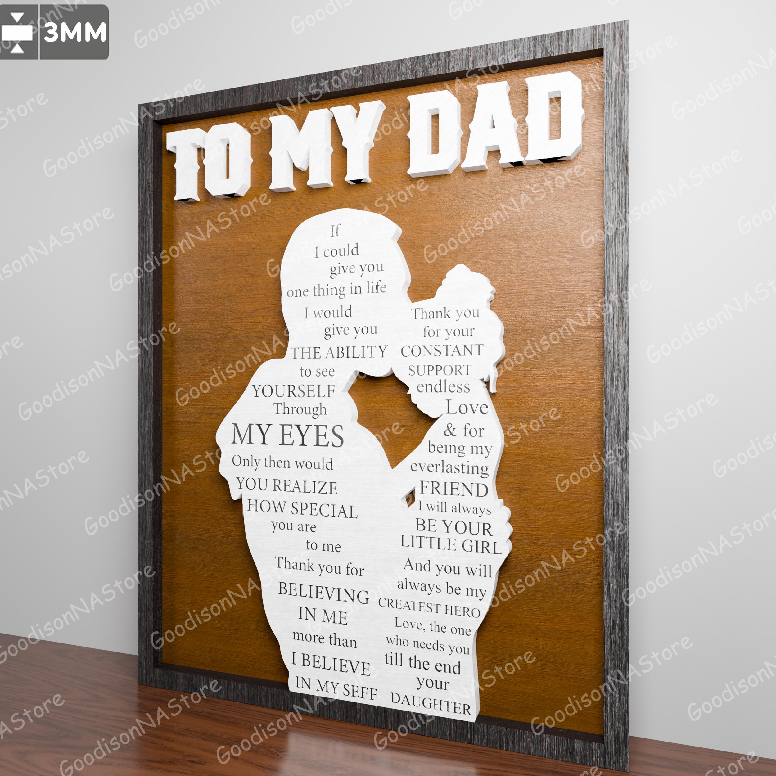 To My Dad Sign From Daughter or Son, Father’s Day Gift With Heartfelt ...