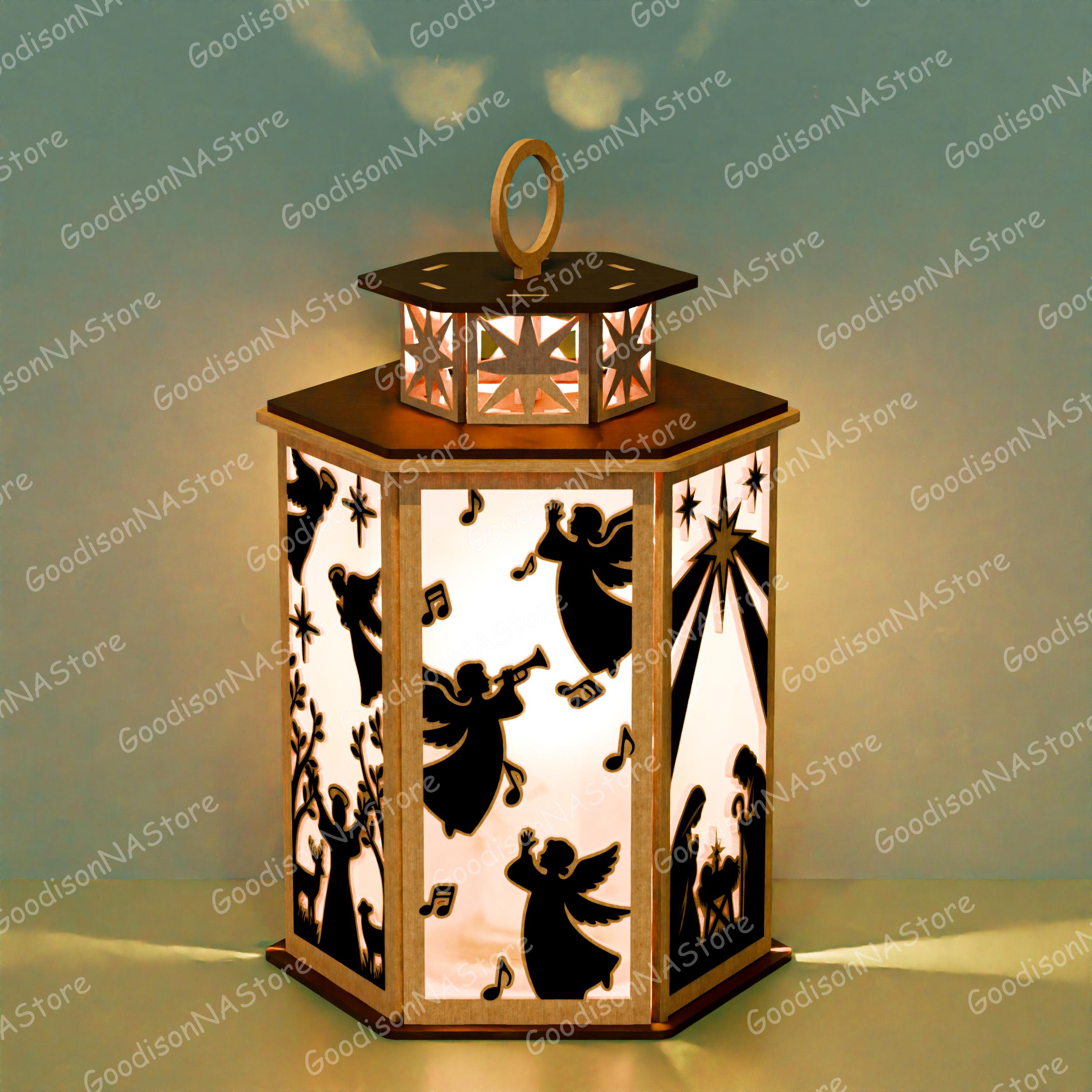 Nativity Christmas Lantern SVG Bundle, Holy Night Lantern Panels ...