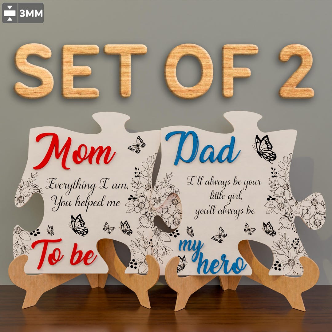 Mom and Dad Piece Sign Laser Cut File | Everything I Am You Helped Me ...