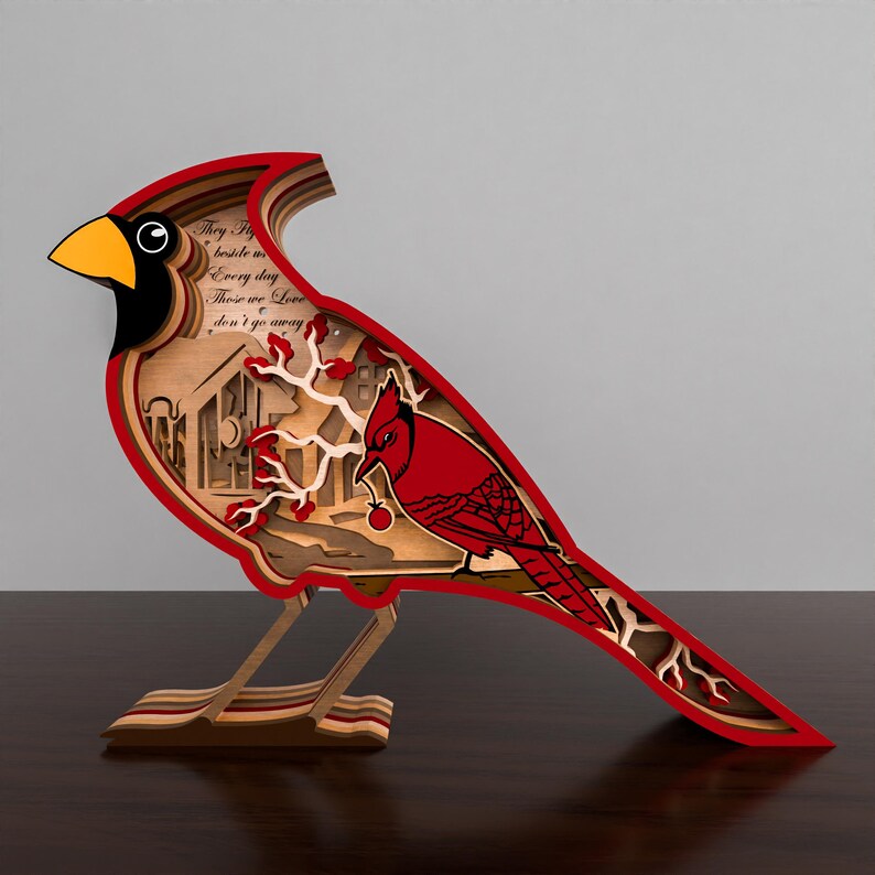 Red Cardinal Memorial Multilayers Svg, Memorial Christmas , Red ...