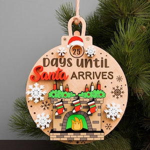 Christmas Countdown Ornaments, Christmas Countdown Svg, Days Until ...