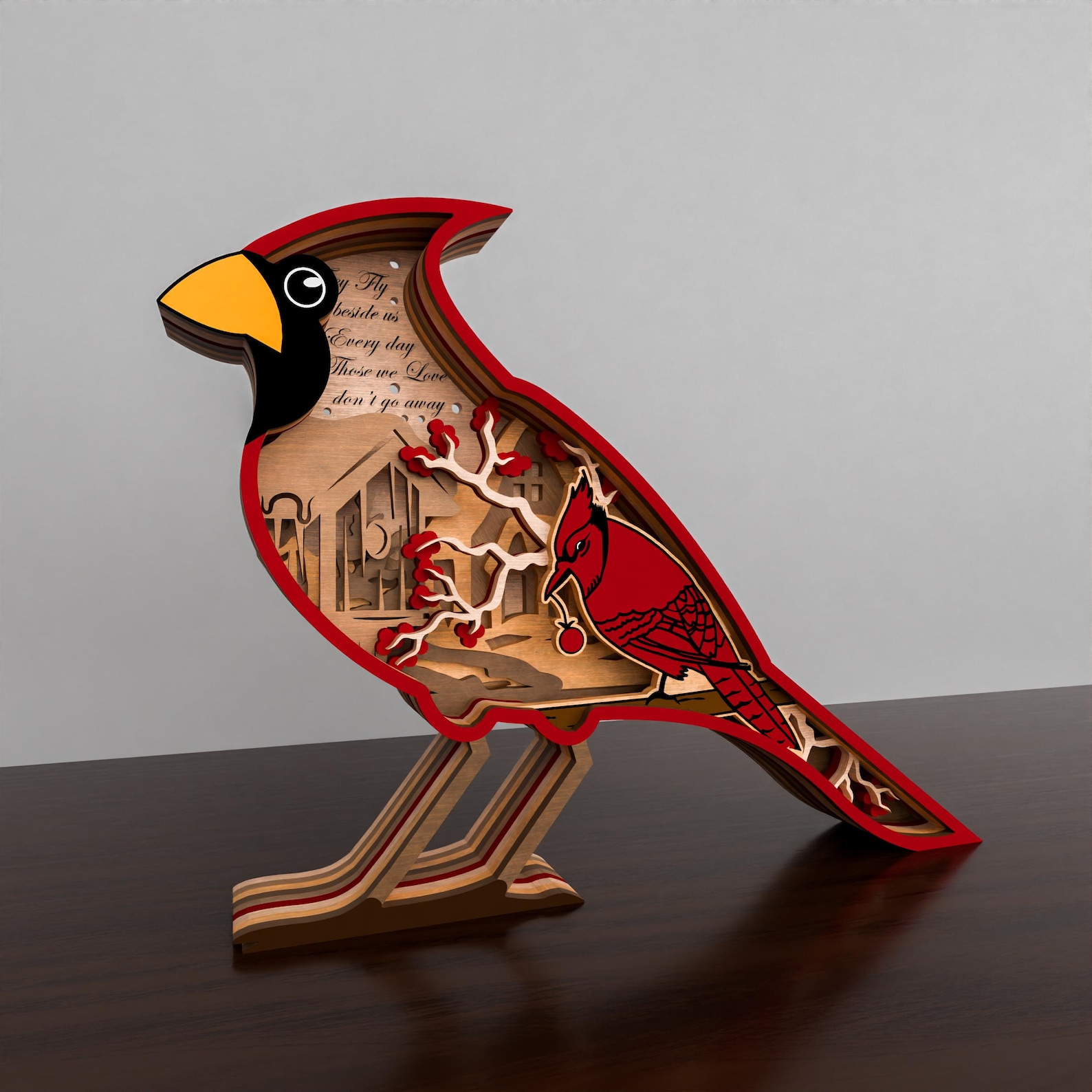 Red Cardinal Memorial Multilayers Svg, Memorial Christmas , Red ...