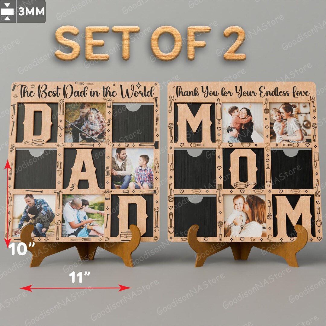 Mother's Day Photo Frame Laser Cut File | Father's Day Photo Frame Mom ...