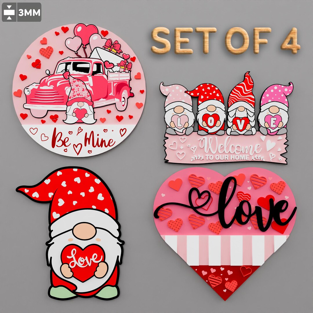 Valentine's Door Sign Bundle SVG, Valentine Sign, Valentine Decor Door ...