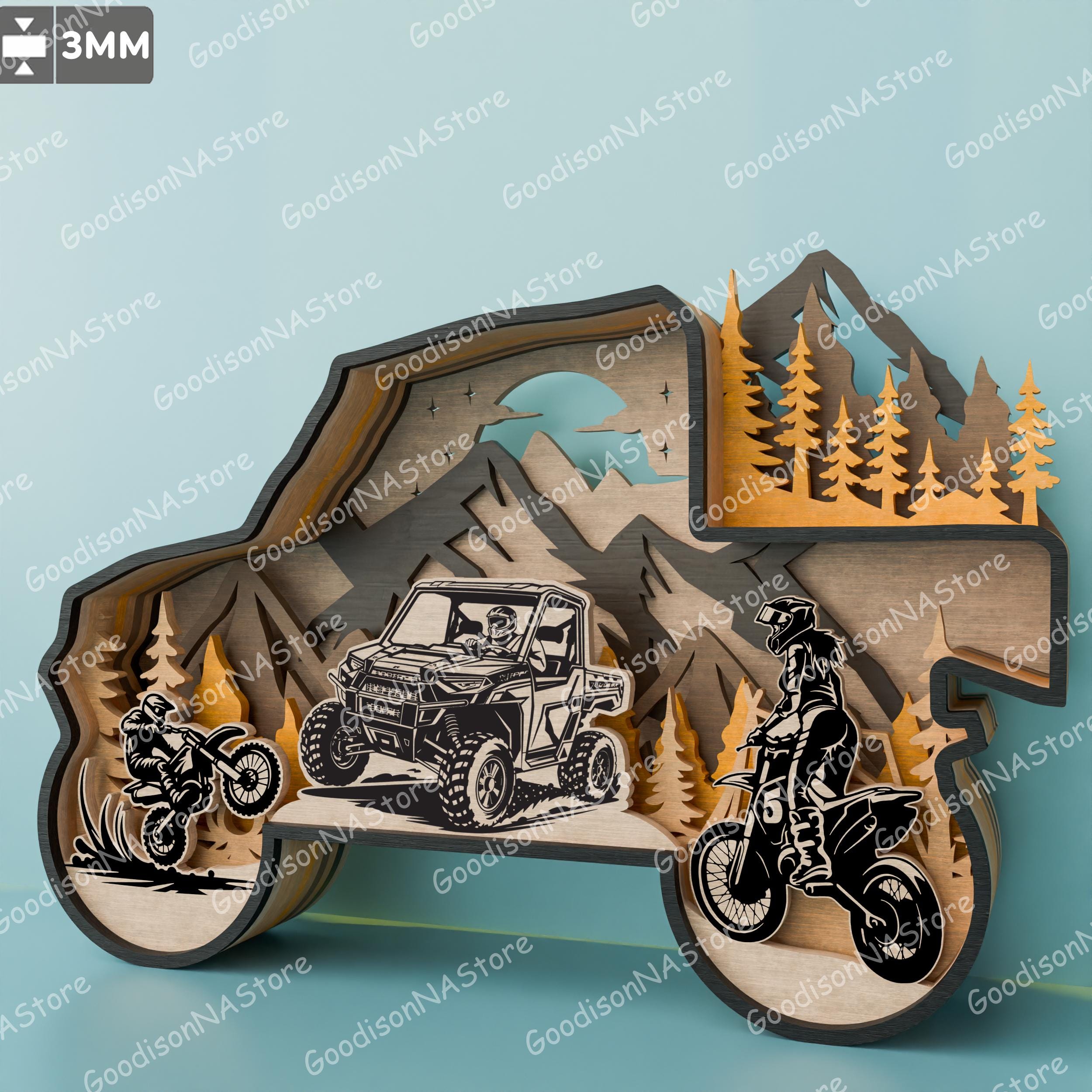 UTV Off-road Truck SVG Bundle, ATV Dirt Bike Multilayer Laser Cut Files ...