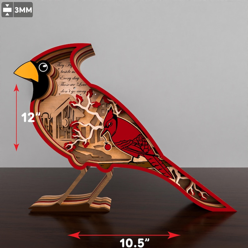 Red Cardinal Memorial Multilayers Svg, Memorial Christmas , Red ...