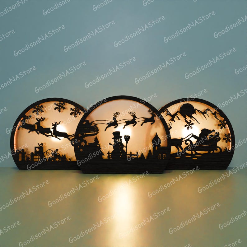 Christmas Lantern Set, Layered Nativity Lightbox Decor, Festive ...