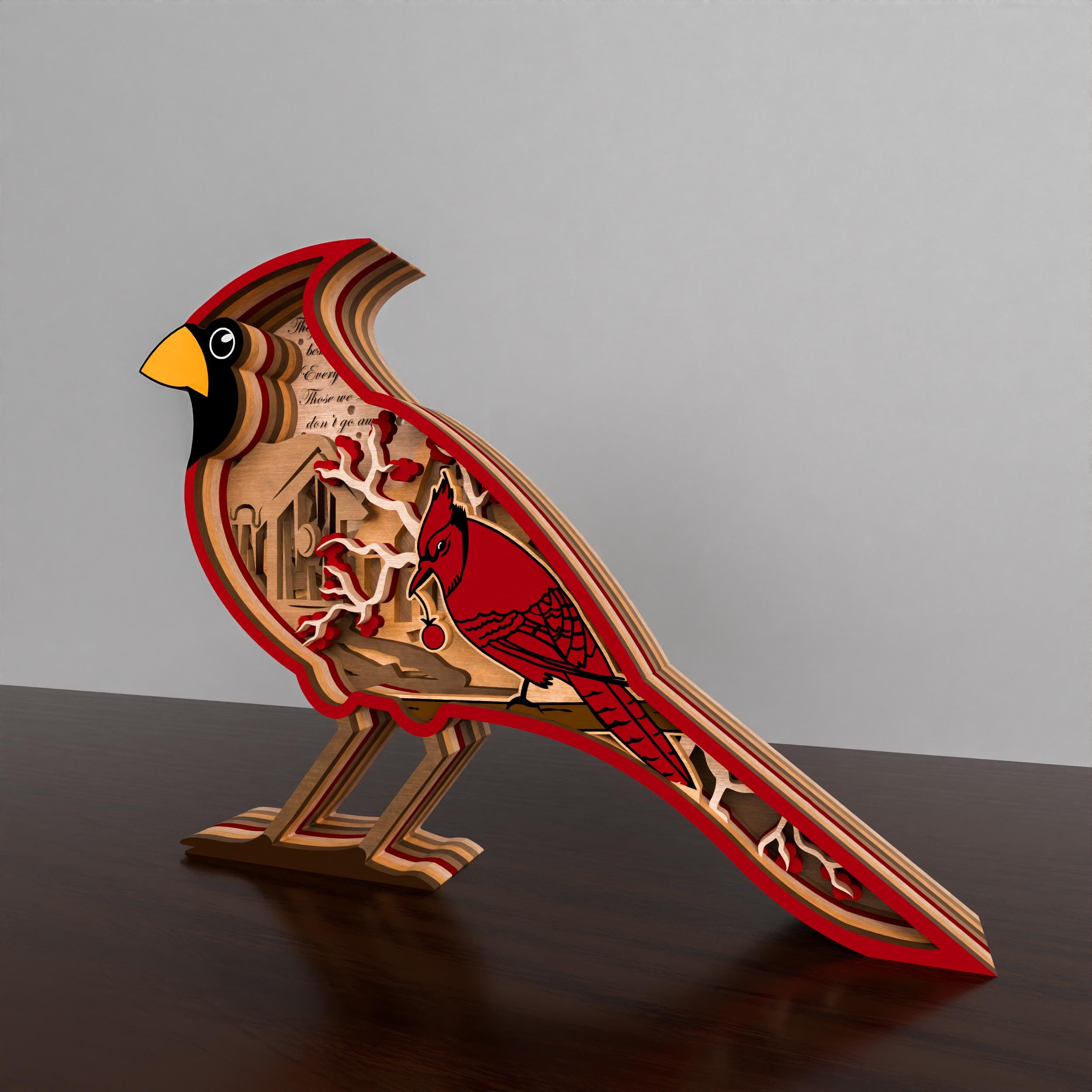 Red Cardinal Memorial Multilayers Svg, Memorial Christmas , Red ...