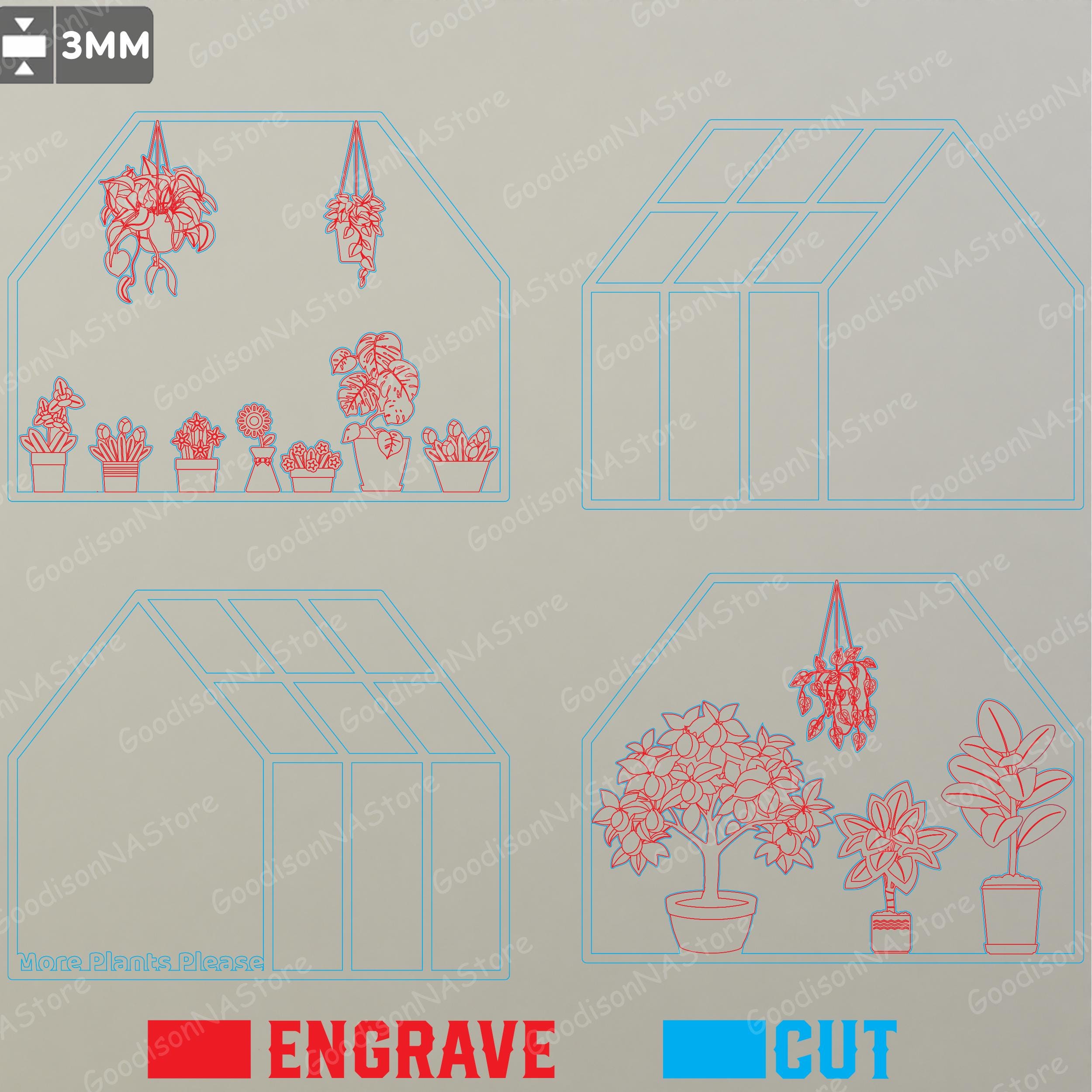 Houseplants Art Multilayer Laser Cut File | Plant Decor Terrarium ...