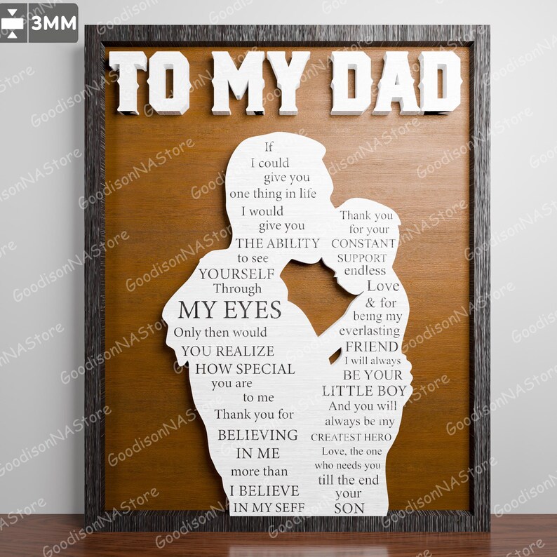 To My Dad Sign From Daughter or Son, Father’s Day Gift With Heartfelt ...