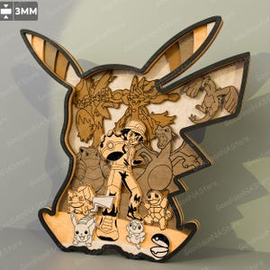 Pika Anime Multilayers Laser Cut File | Cartoon Characters Multilayers ...