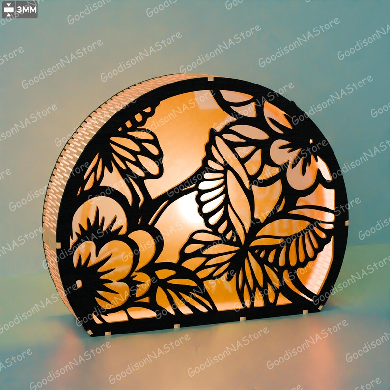 Floral Lantern Laser Cut Bundle, Round Flower Silhouette Signs for Home ...